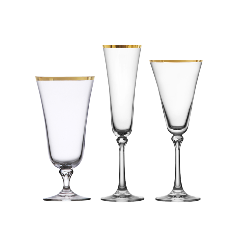 Gold Rim Glass Collection | Party Line Rentals, Westchester New York